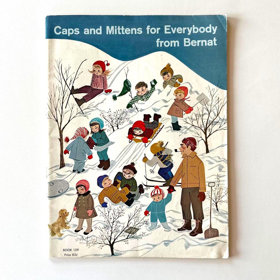 Vintage 1962 Bernat Knit & Crochet Pattern Book: Caps and Mittens - Etsy