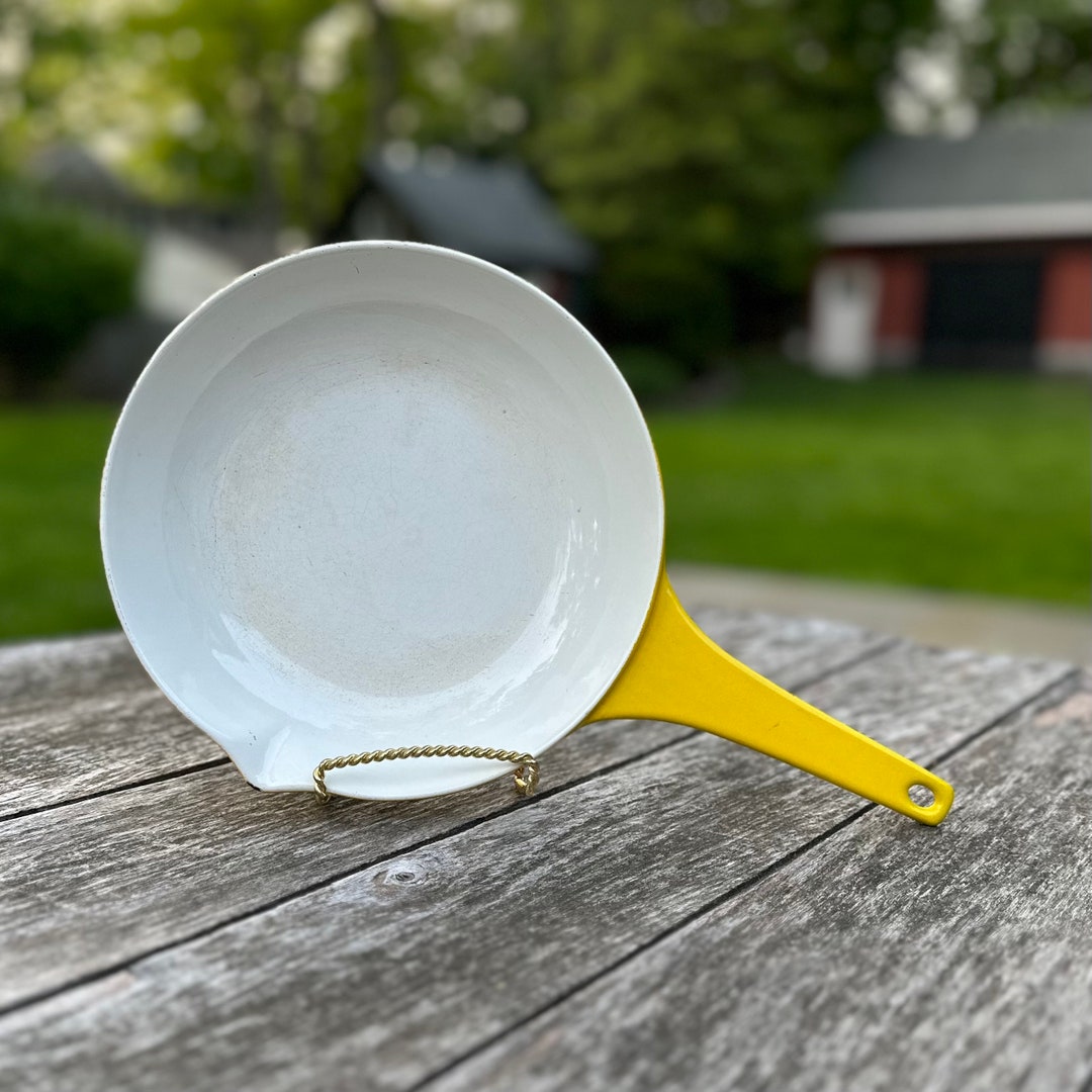 Copco Enamel Cast Iron Skillet Danish Modern Yellow 8.5" Frying Pan by ...
