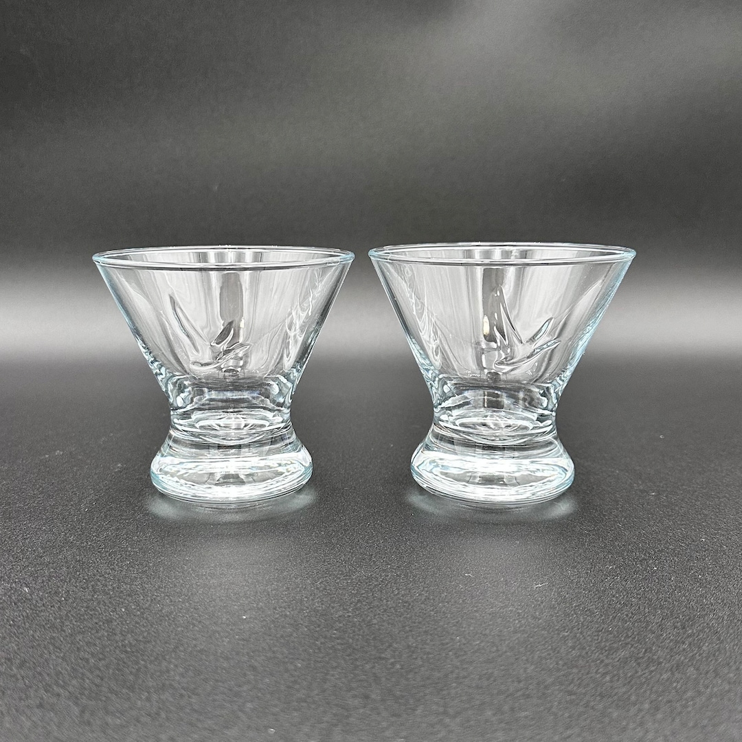 Set of 2 Grey Goose Glassware Stemless Vodka Martini Cocktail Glasses ...