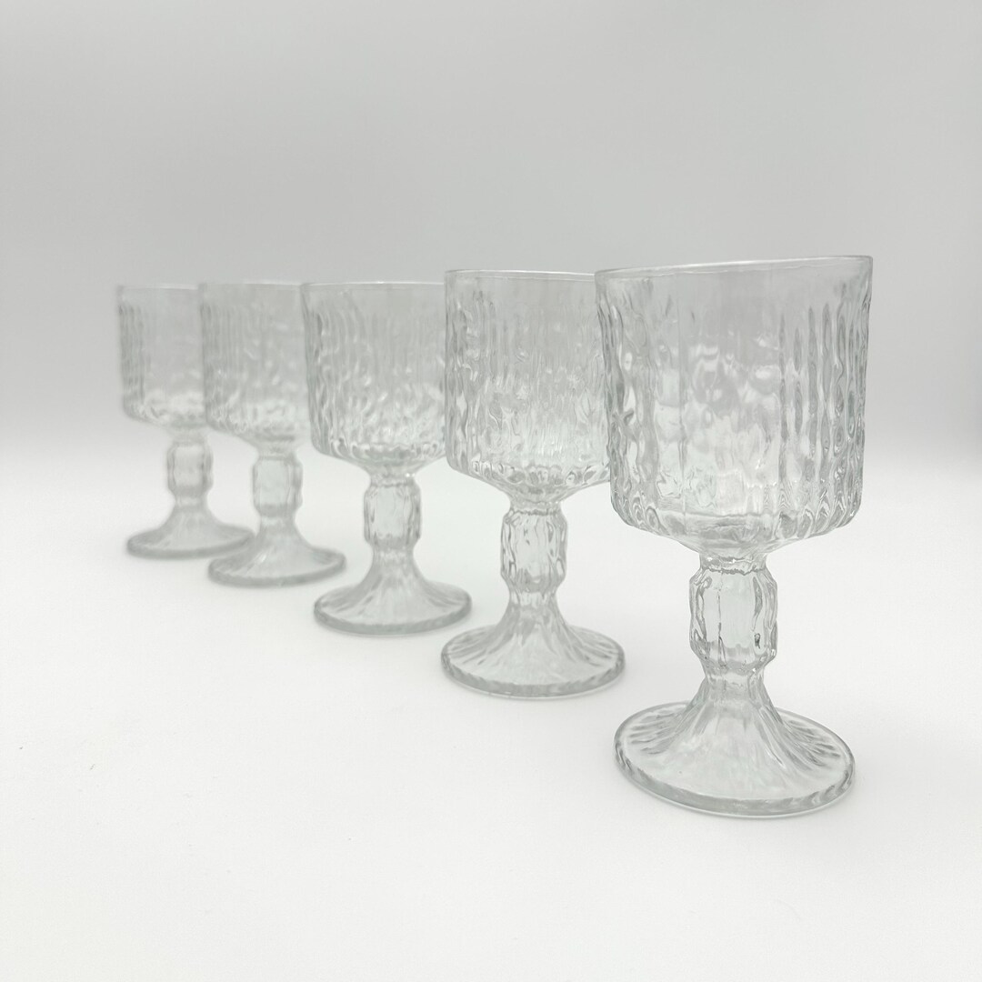 Vintage Ravenhead Siesta Glasses Set of 5 – 1970s Bark-texture Stemware ...