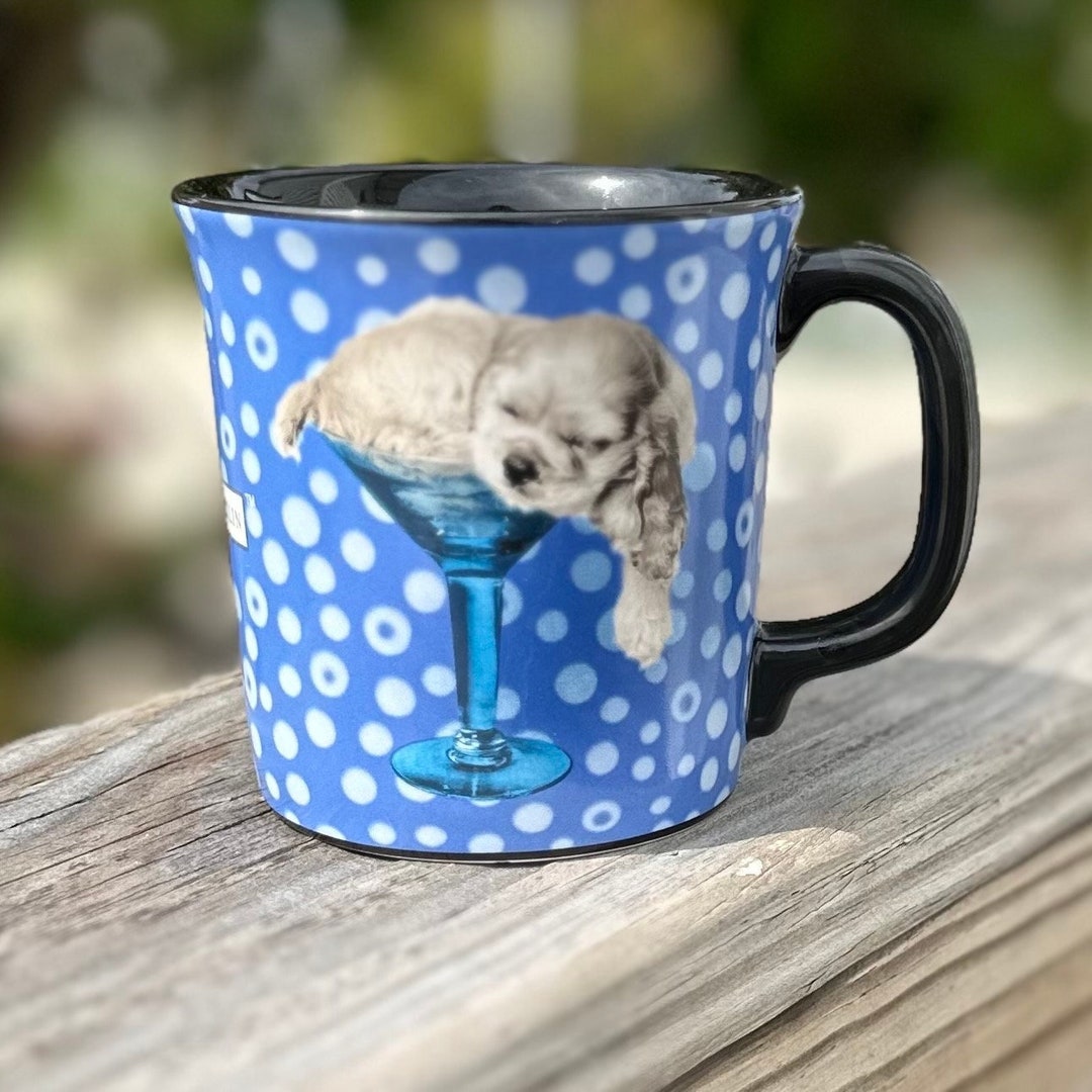 Vintage Mug Features a Cocker Spaniel Puppy in a Martini Glass Mug by ...