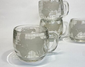Nestle Nescafe World Globe Glass Coffee Mug Set of 2 or 4 - Etsy