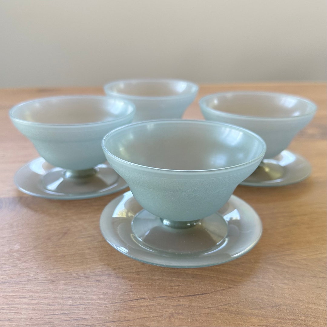 Vintage Tupperware Dessert Dishes – Set of 4 Smoke Grey Pedestal Cups ...