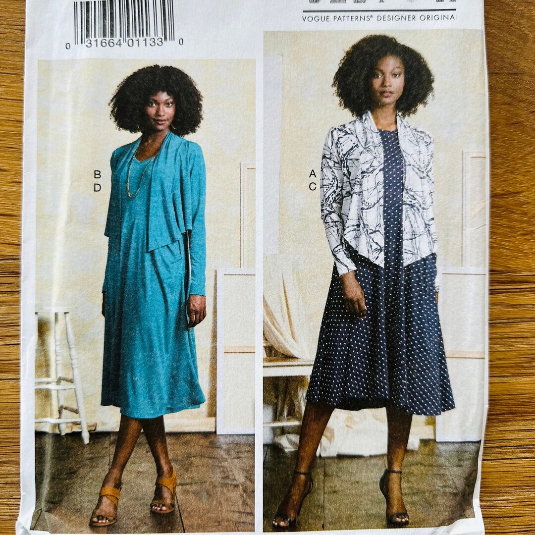 Vogue 9358 Marci Tilton Design Misses Shrug & Dress Large Size Sewing ...