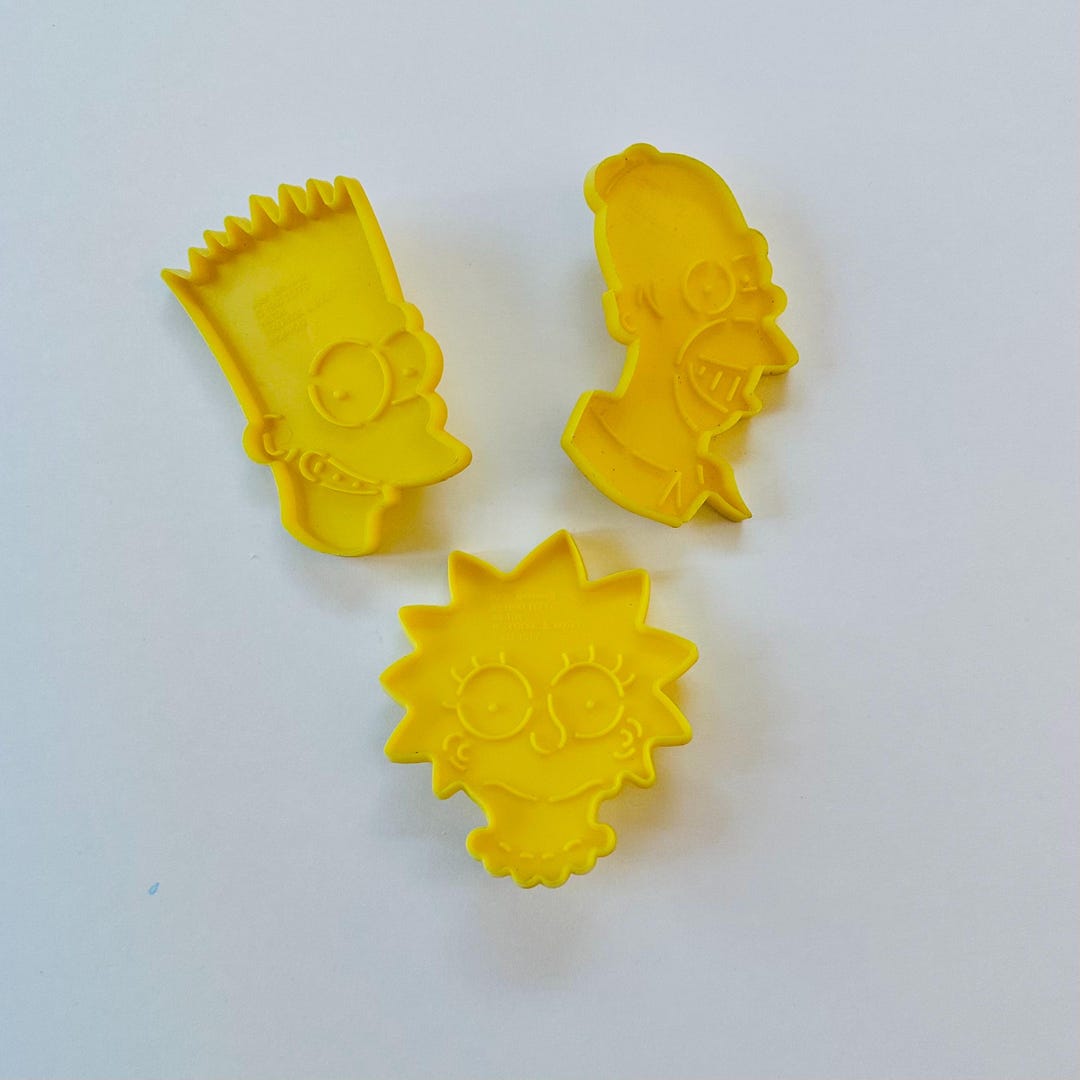 Vintage 1990s Yellow Plastic Simpsons Cookie Cutters - Set of 3 ...