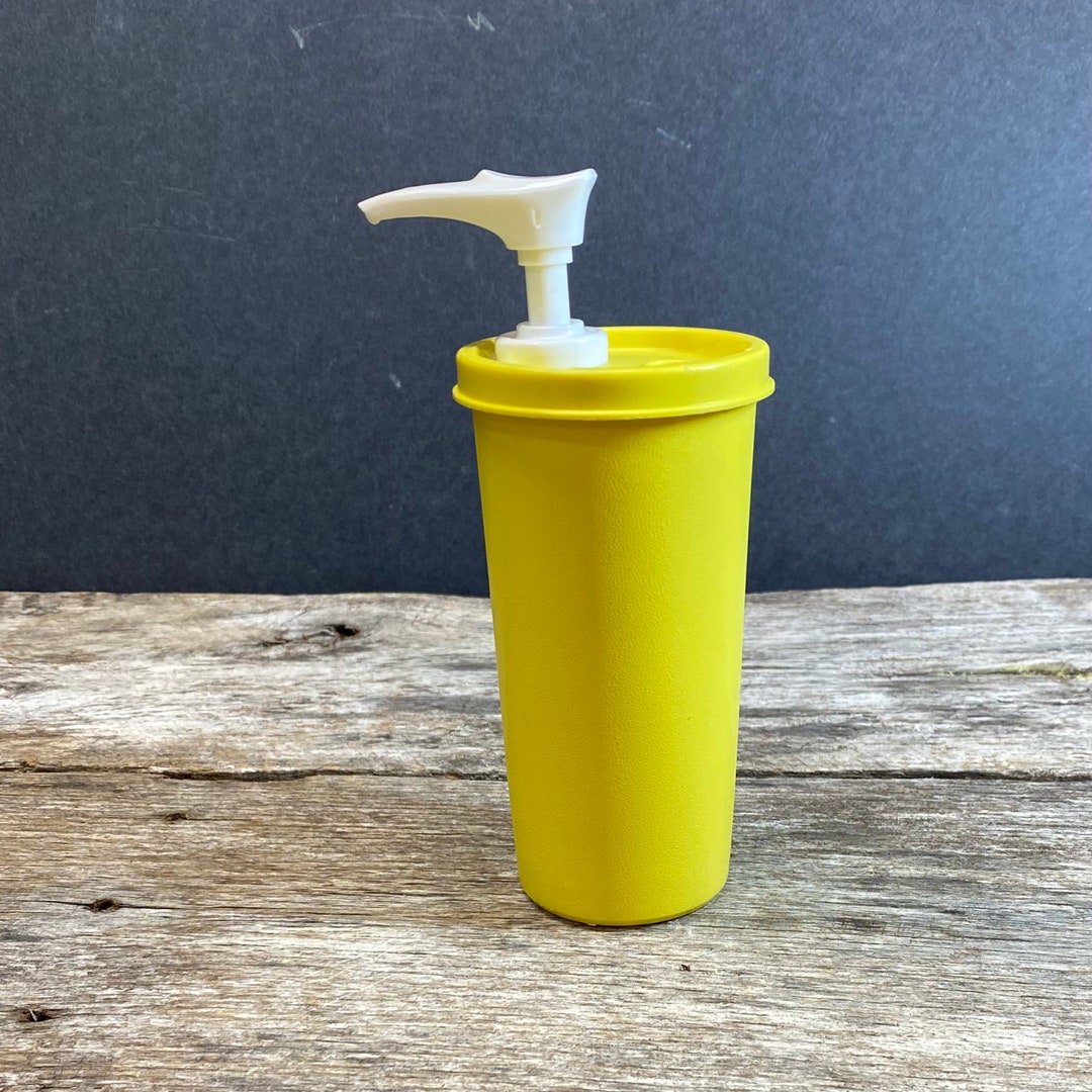 Vintage Tupperware Mustard Pump, Yellow Plastic Mustard Dispenser ...