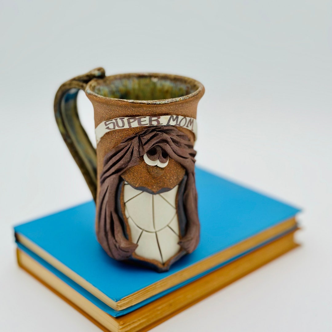 Super Mom Mug Vintage Unique Ugly Face Studio Pottery Stein by Mahon ...