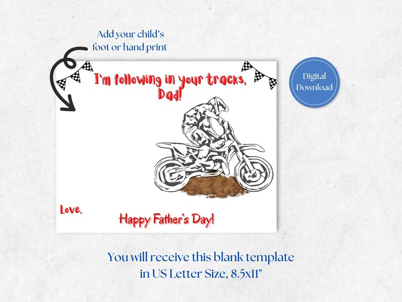 Father's Day Handprint Craft Printable, Gift for Dad, DIY Handprint ...
