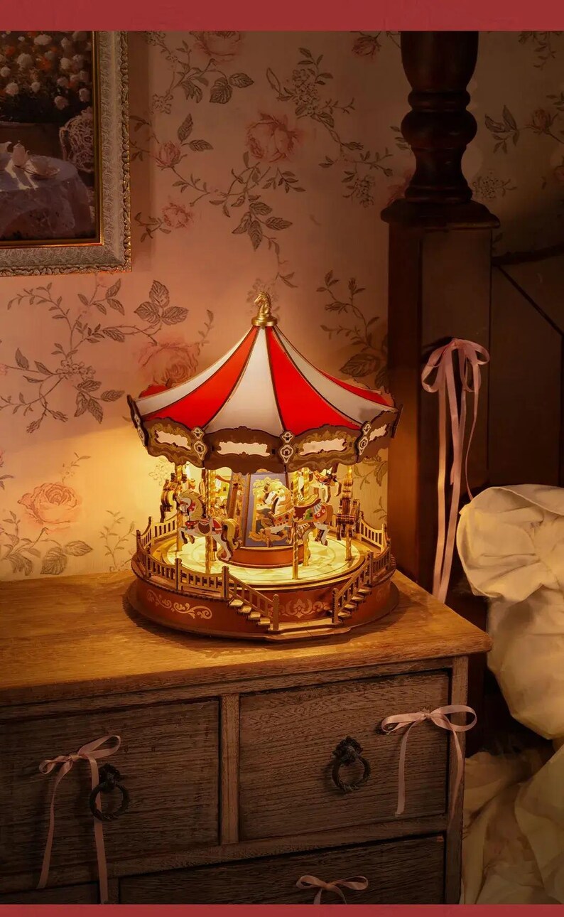 Classic Carousel 3D Wooden Music Box - Etsy