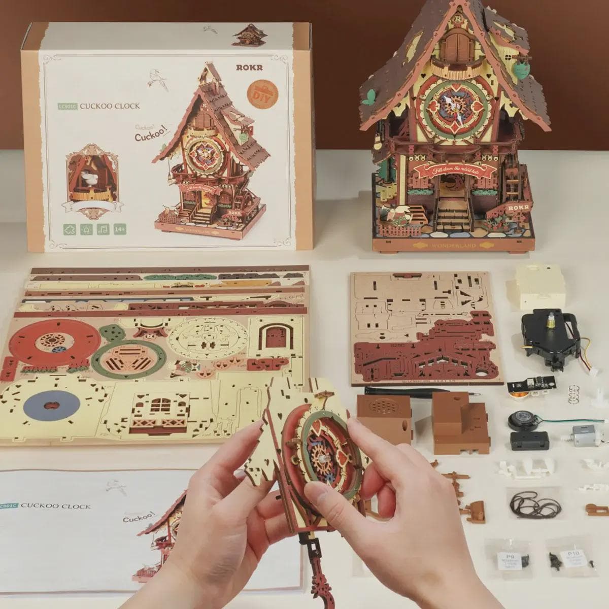ROKR Vintage Cuckoo Clock Mechanical 3D Wooden Puzzle Home Decor Adults ...