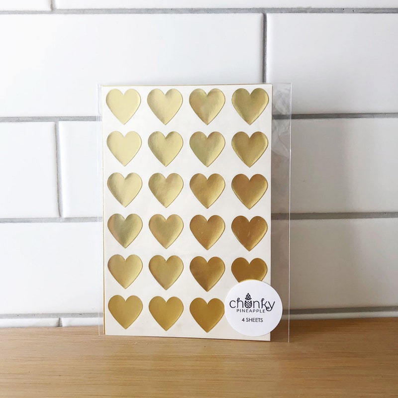 Gold Heart Stickers - Etsy