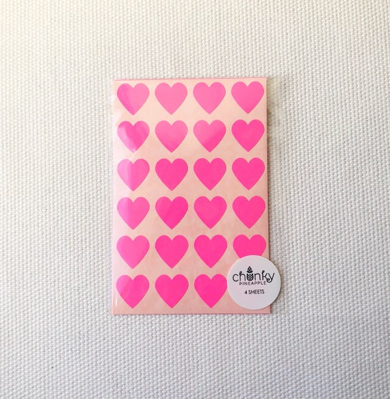Mini Hot Pink Heart Stickers / Labels 0.75 - Etsy
