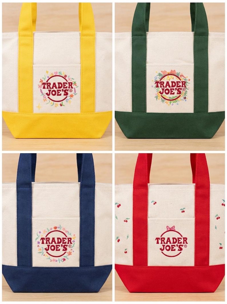 Trader Joe’s Holiday Limited Edition Hand-painted Mini Canvas Tote ...