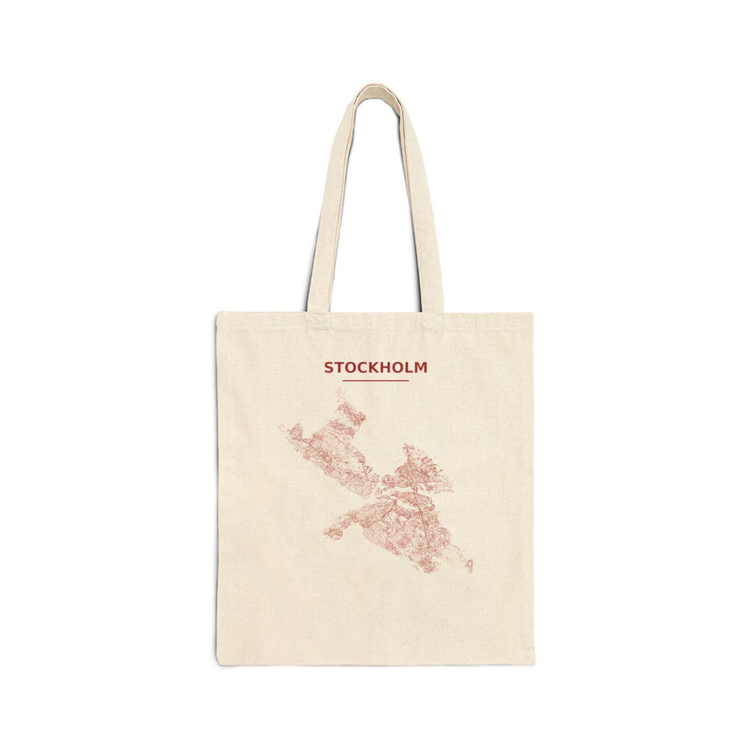Stockholm Tote Bag Shopper Double Side, Cotton - Etsy