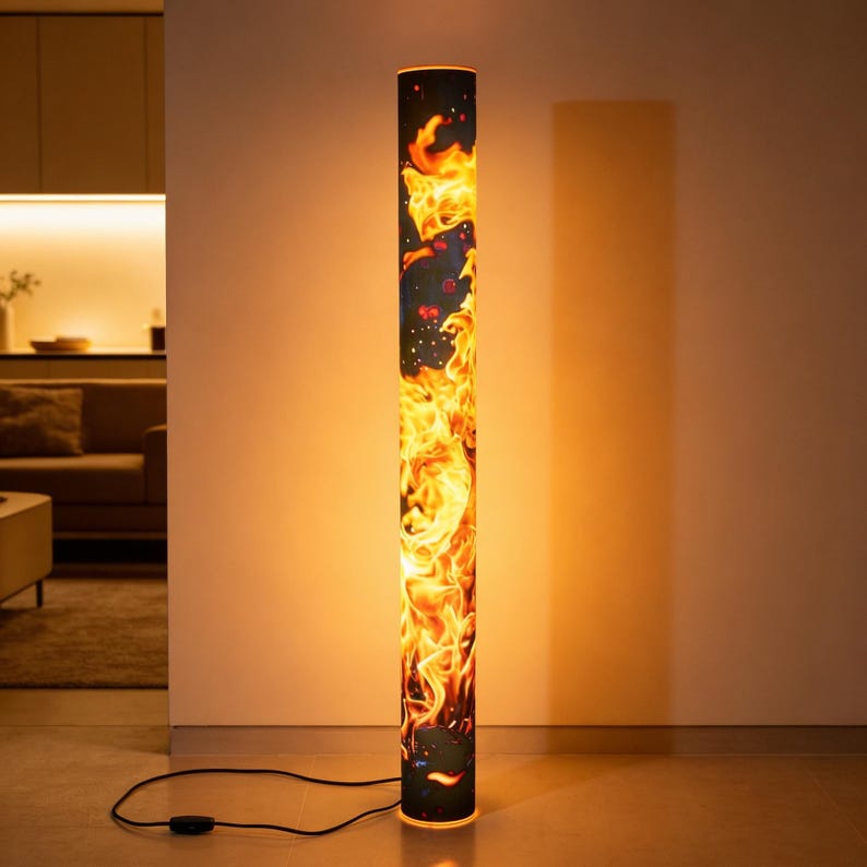 Fire Floor Lamp LED | Flame Tube Lamp | Cyberpunk Ambient Lighting ...