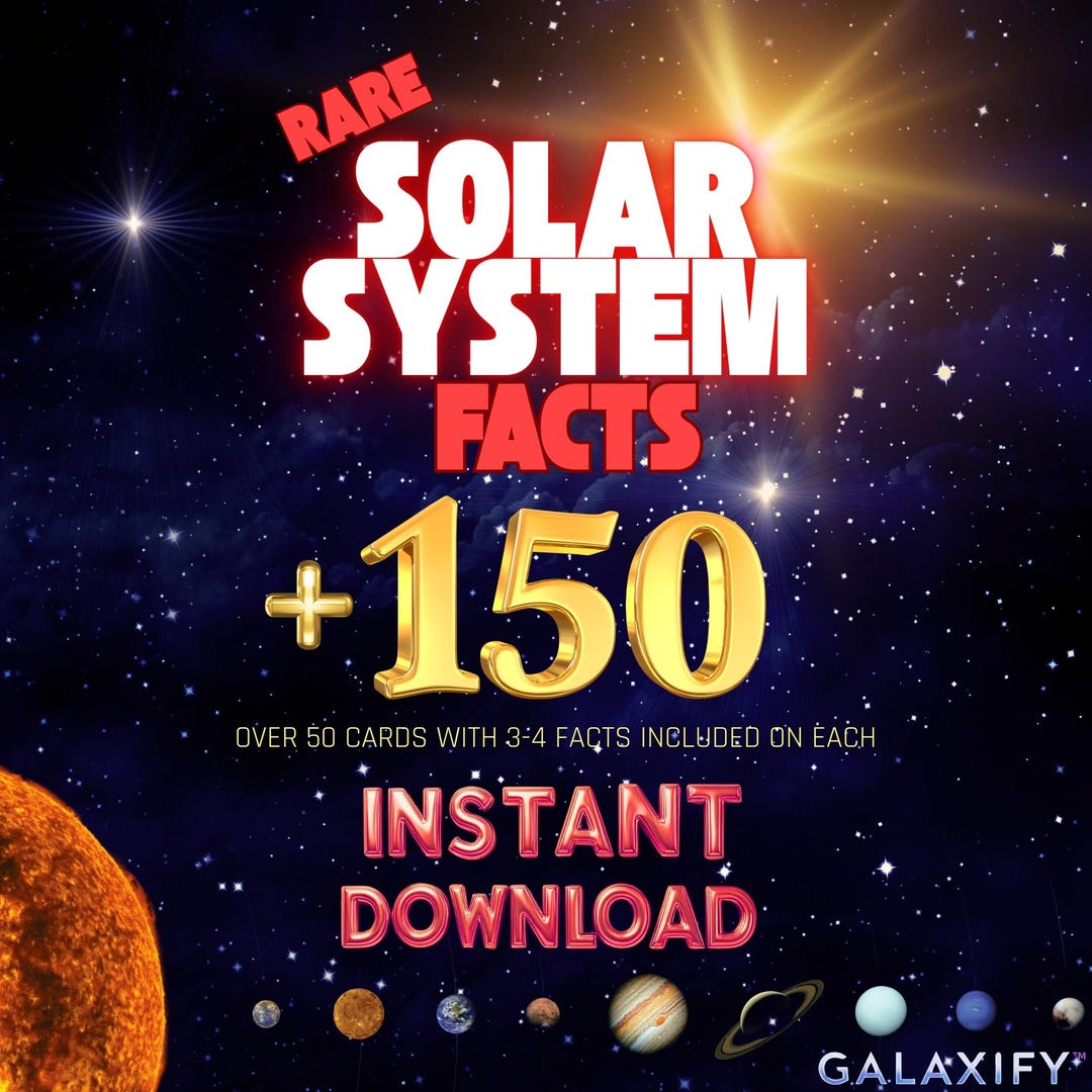 Rare Solar System Facts Flashcard Set | 150+ Space Facts | Instant ...
