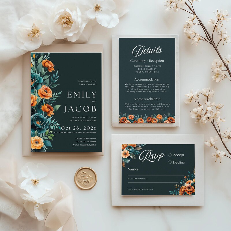 Dark Teal Wedding - Etsy