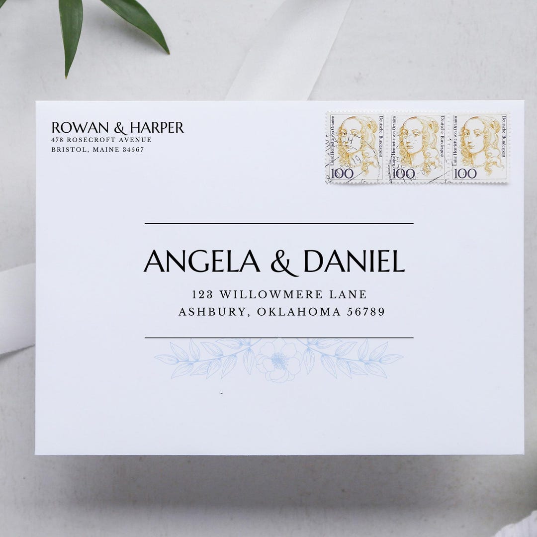 Envelope Address Templates Canva | Front & Back Printable Design ...