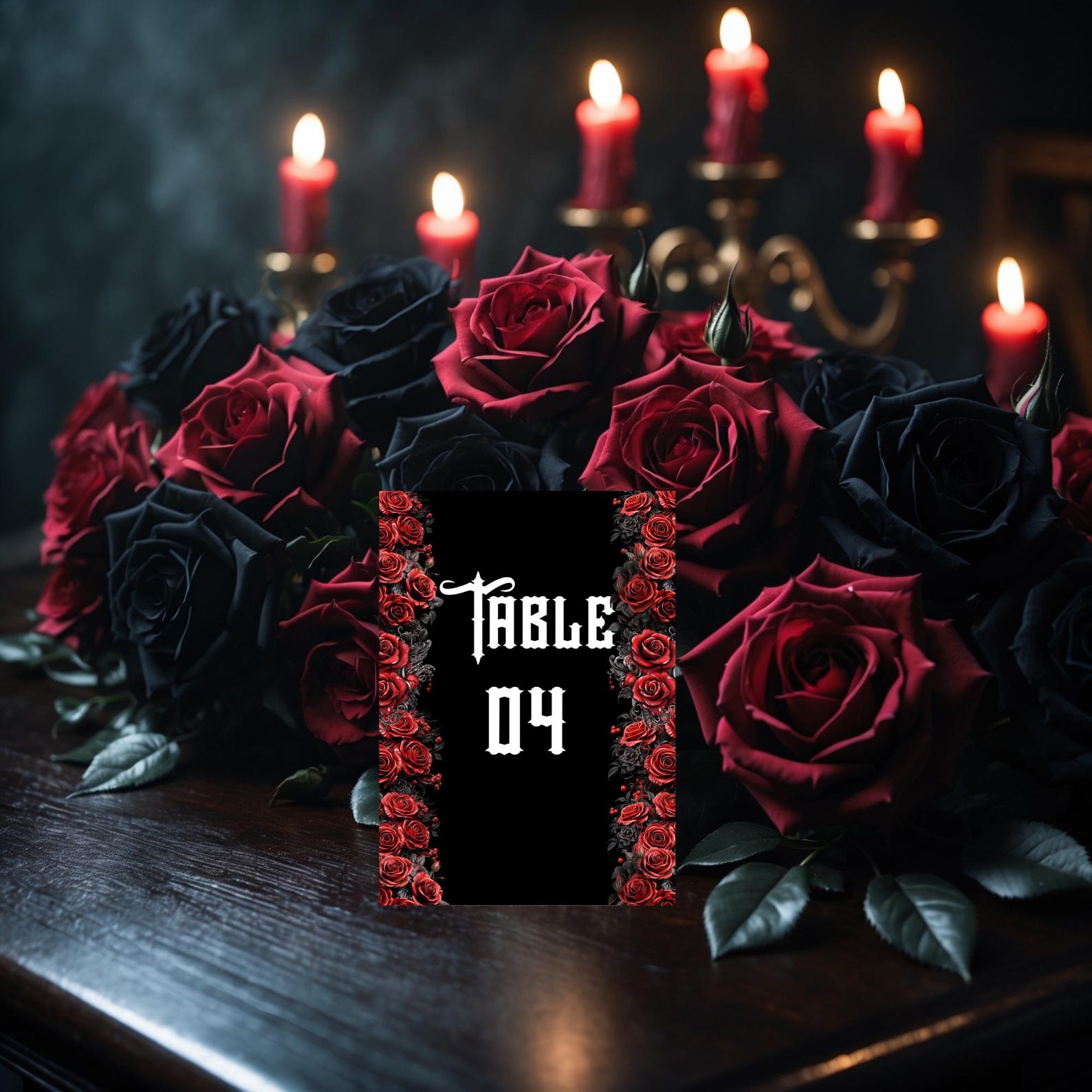 Goth Romance Table Number Cards, Editable Canva Template, 4x6 Gothic ...