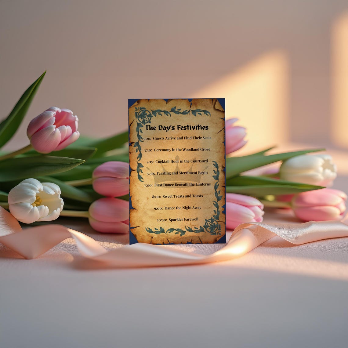 Renaissance Wedding Itinerary Template | Enchanted Scroll Insert | 4x6 ...