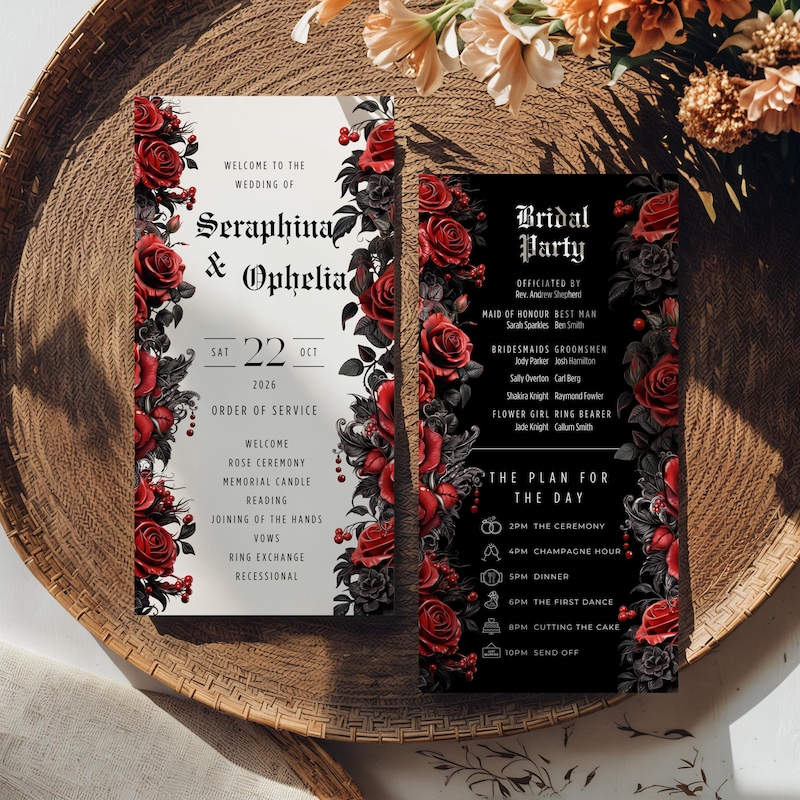 Wedding Programs Goth - Etsy