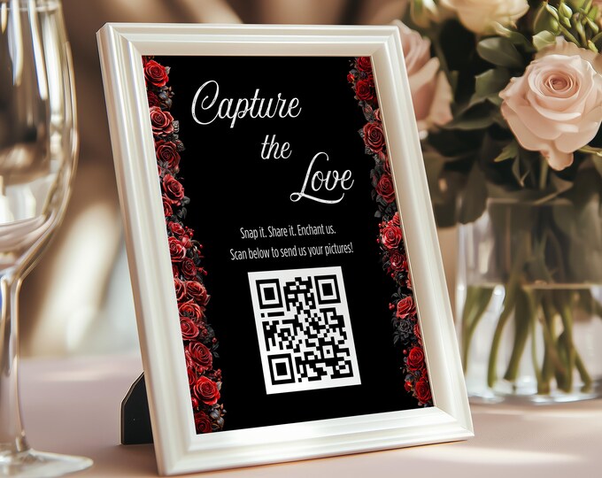 Gothic Wedding QR Code Sign Moody Photo QR Code Halloween Wedding Sign ...