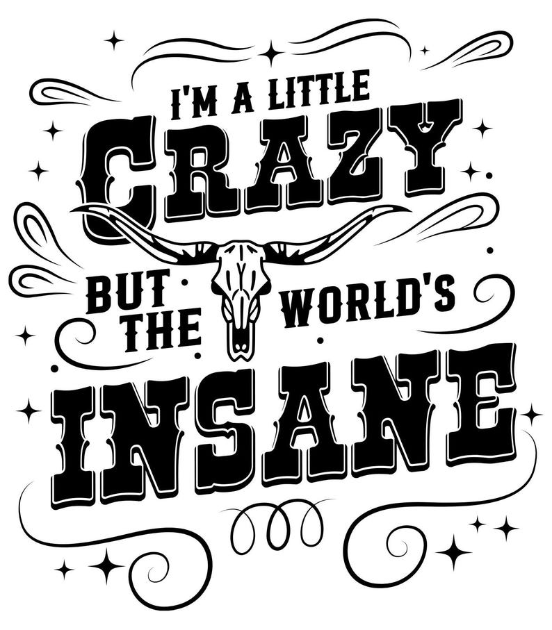 I'm A Little Crazy but the World's Insane PNG SVG, Retro Cowgirl ...