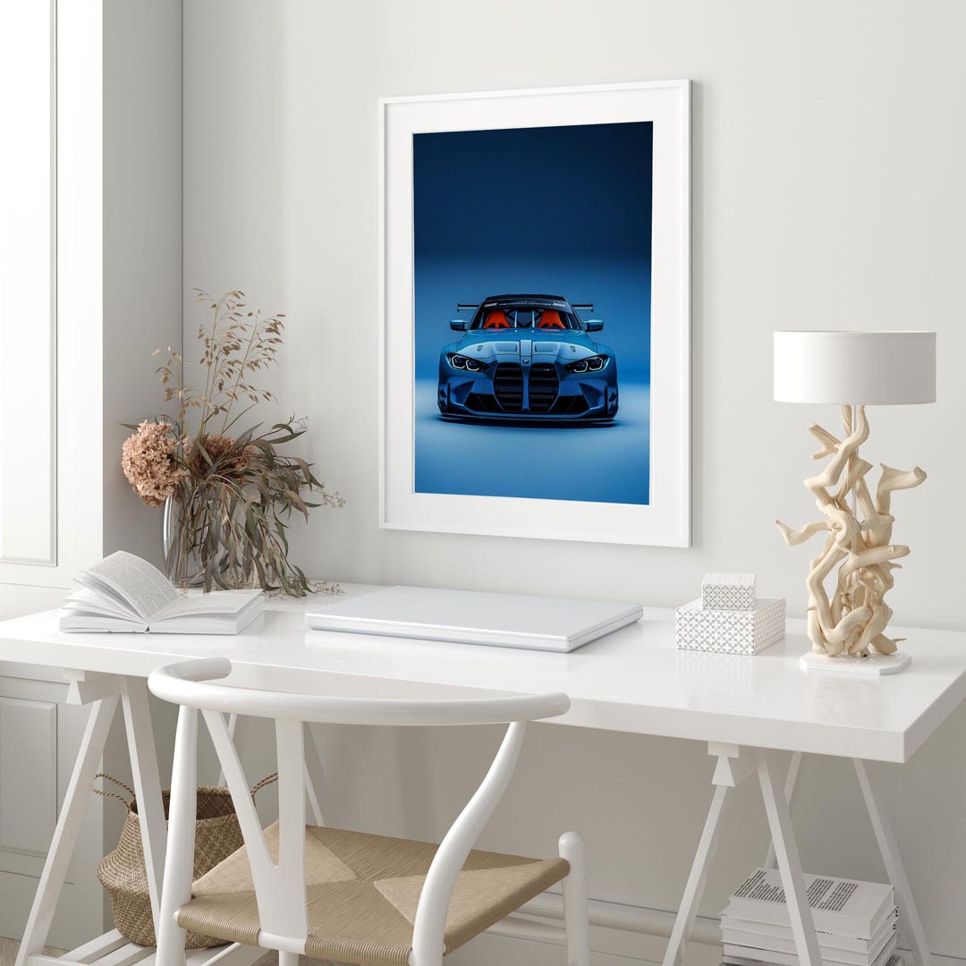 BMW M3 G80 Concept Car Poster – Bold Front-view Digital Print | Blue ...