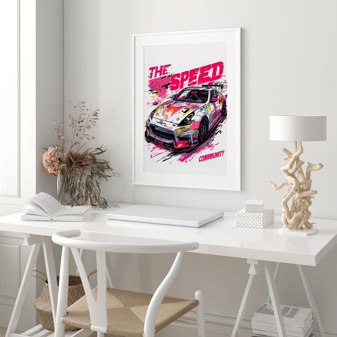 Nissan 370Z Street Racing Poster Drift Art Print Graffiti Style Car ...