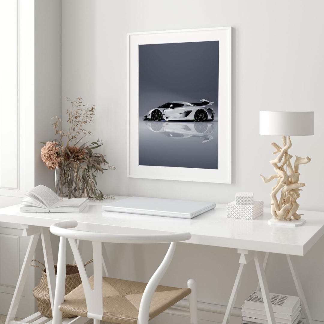 Koenigsegg Jesko Absolut Hypercar Poster – Minimalist Side Profile Art ...
