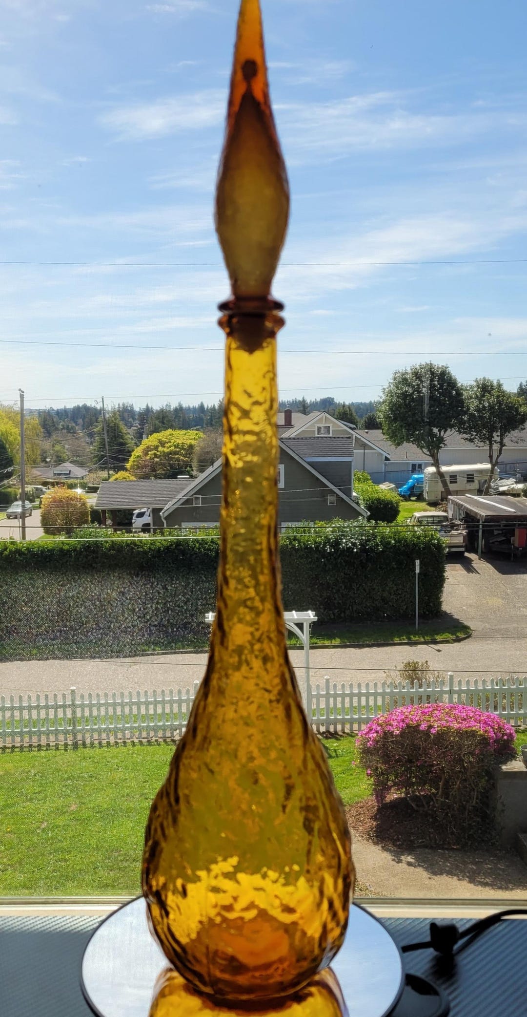 Amber Tall Genie Bottle - Etsy
