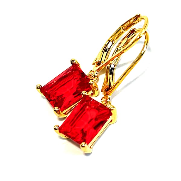 Red Jewel Earrings - Etsy