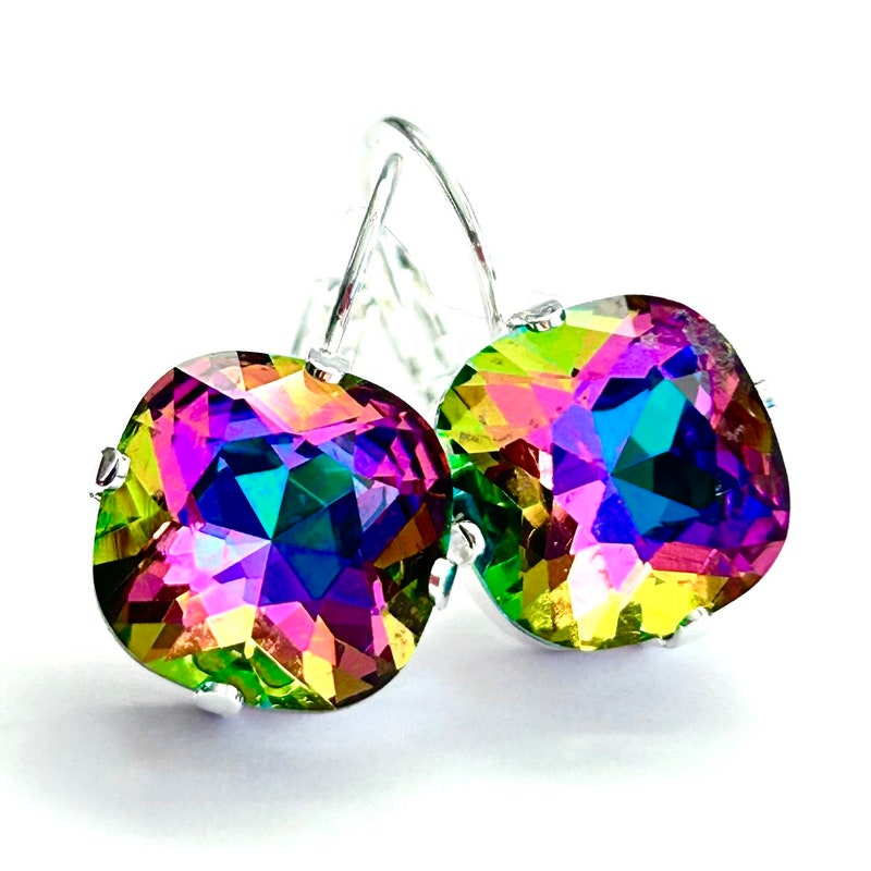 Crystal Coloured Earrings - Etsy