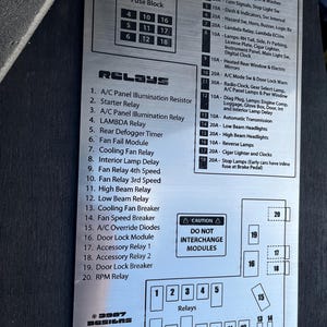 Delorean Fuse and Relay Bank Legend - XL - Etsy