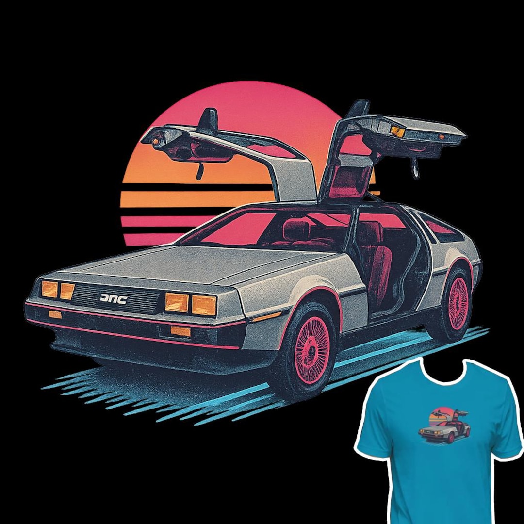 Delorean Sunset Tshirt - Etsy