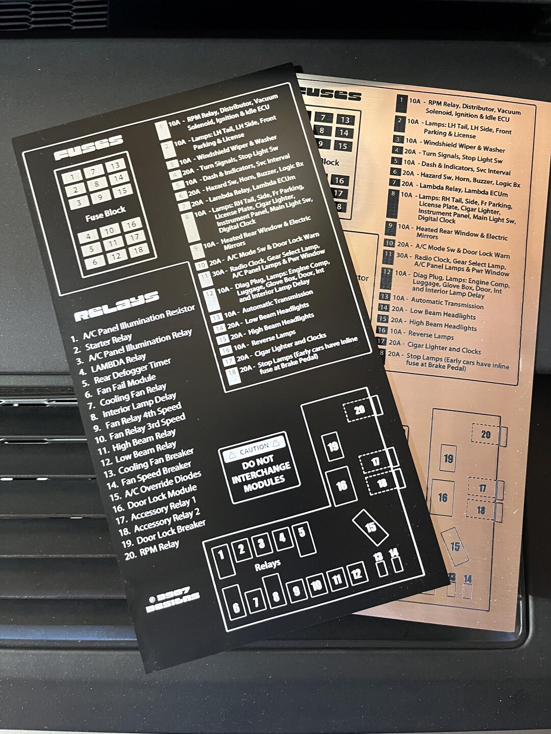 Delorean Fuse and Relay Bank Legend - XL - Etsy