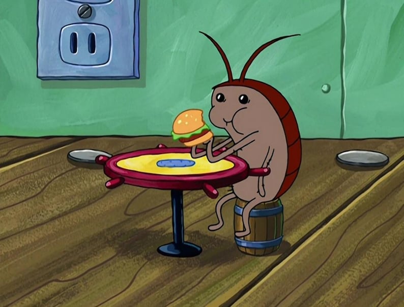 Spongebob Cockroach Eating Krabby Patty • Meme Haha • Small Cute ...