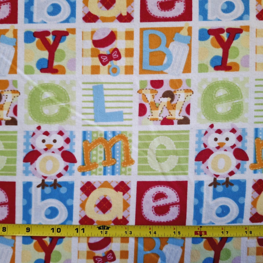 Colorful Alphabet Letters - Flannel by the Yard - Super Snuggle Flannel ...