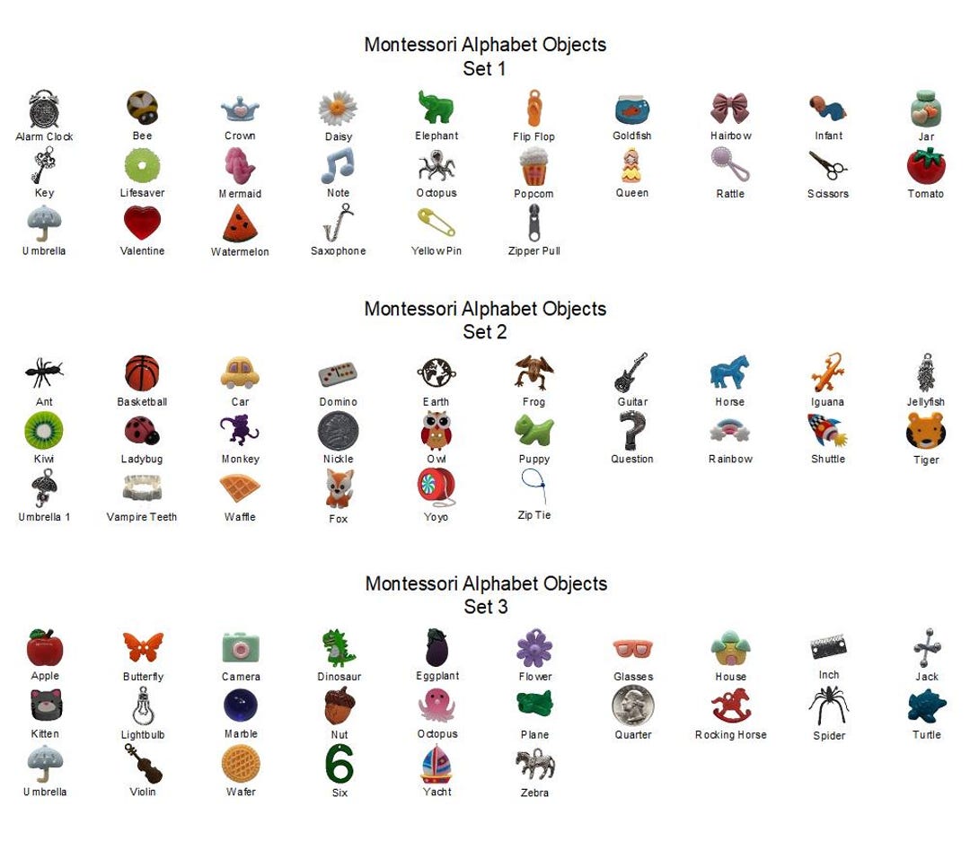Montessori Alphabet Objects - Phonetic Objects, Great for Alphabet ...