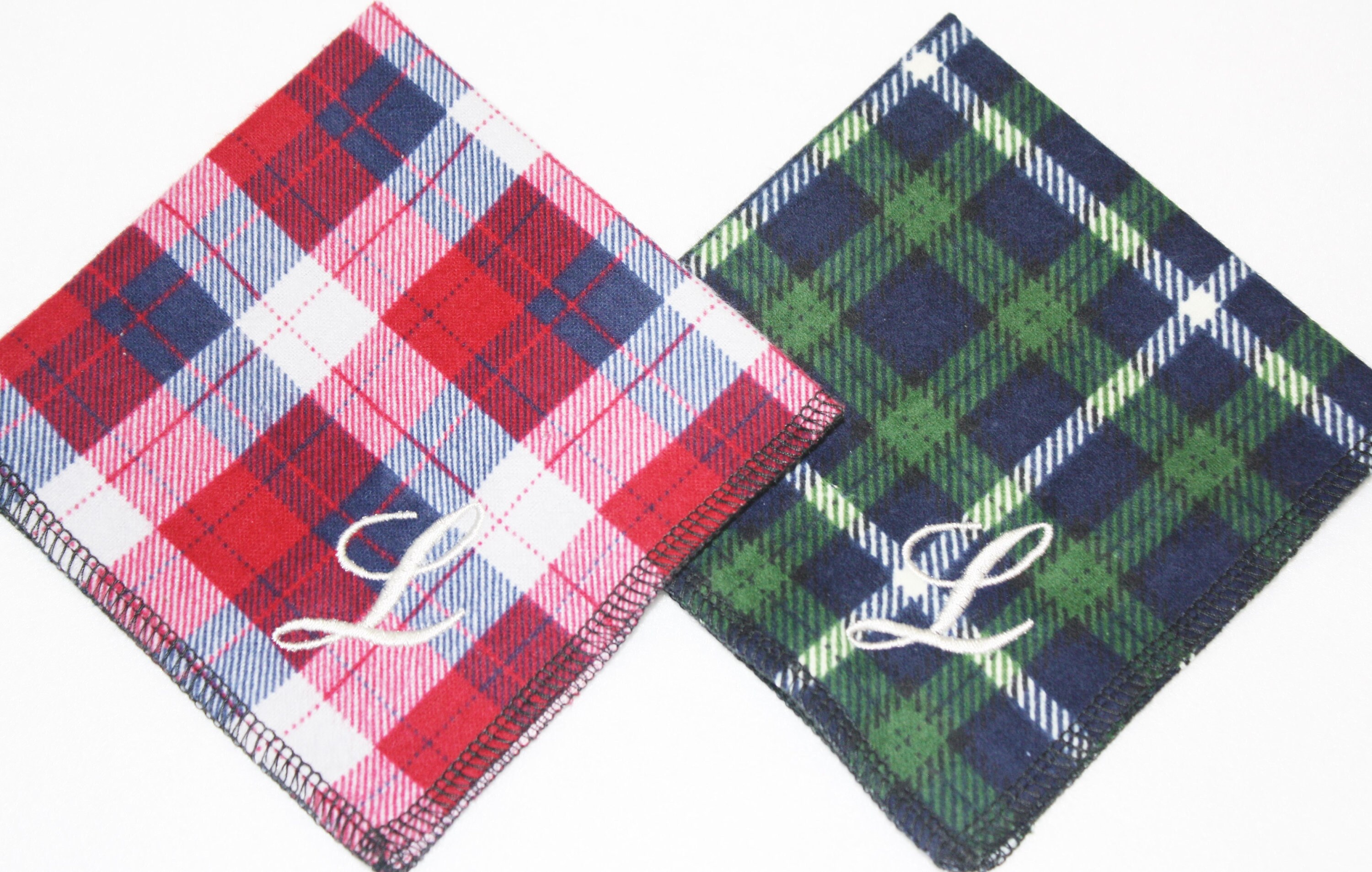 10 Men's Plaid Flannel Handkerchiefs - Set of 10 - Select Your Own ...
