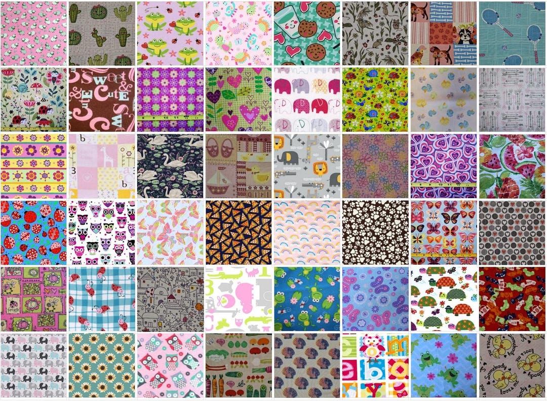 I Spy Flannel Squares - 7 Inch Squares - Girl Theme - Boy Theme ...