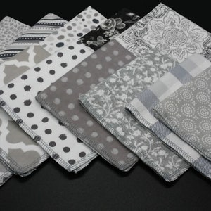 Ladies Gray and White Flannel Handkerchiefs - Set of 5 - Mother's Day ...