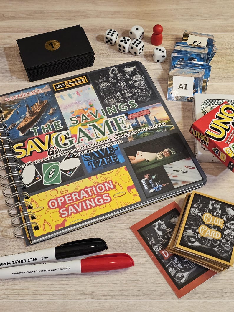 The Savings Game - Board Game Challenge Book for Cash Budgeting - Etsy