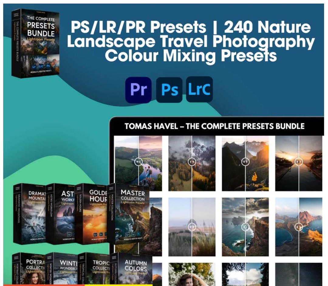 PS/LR/PR Presets | 240 Nature Landscape Travel Photography Colour ...