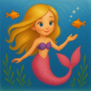 Personalized Mermaid Coloring Book: Kids' DIY Art Activity (digital ...