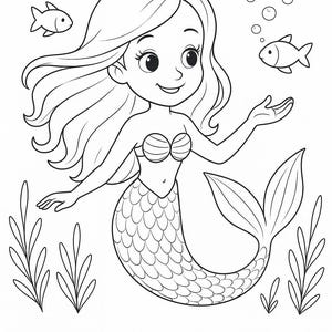 Personalized Mermaid Coloring Book: Kids' DIY Art Activity (digital ...