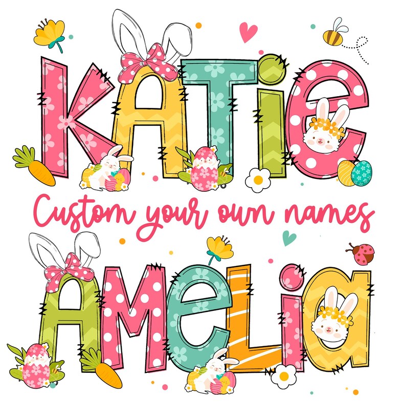 Personalized Kid Name Easter Png, Boy Girl Easter Png, Toddler Kids ...