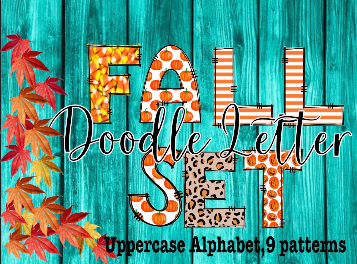 Fall Doodle Letter Set. Doodle Alphabet. Fall Alphabet, Doodle Letter ...