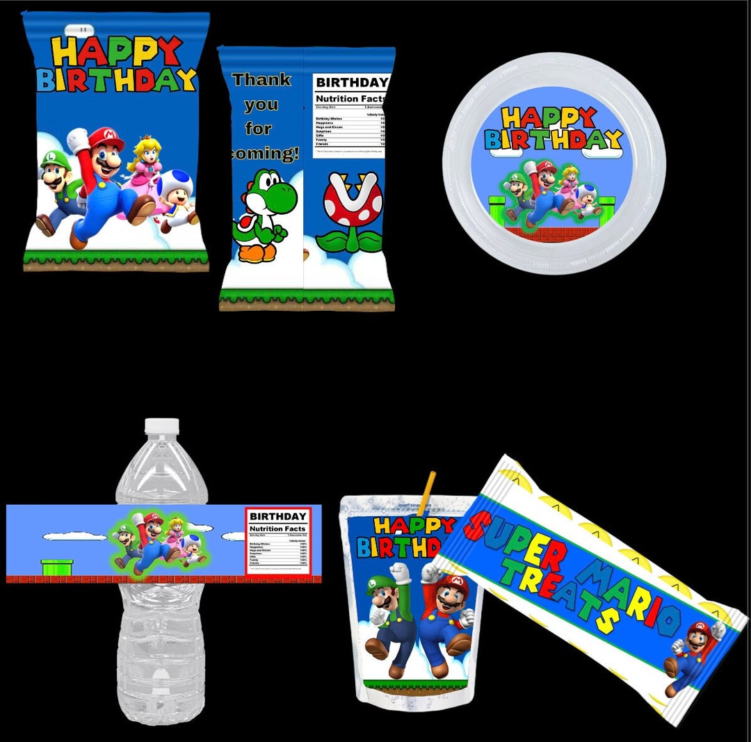 Super Mario Party Favor Set. Digital Download. Treat Wrappers. Mario ...