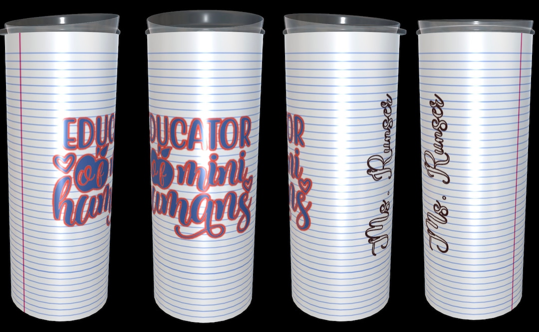 Educator of Mini Humans Tumbler Wrap. Notebook Paper Tumbler Wrap ...